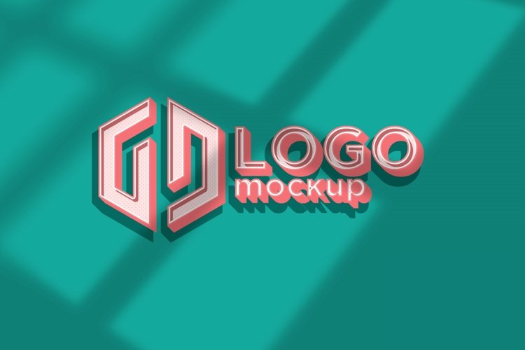 Pink Retro Logo Mockup Template (3442302)