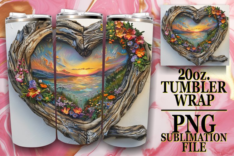 Summer Solstice Tumbler Wrap Sublimation - Floral (3826584)