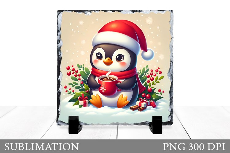 Cute Penguin Sublimation. Christmas Penguin Slate (4550651)