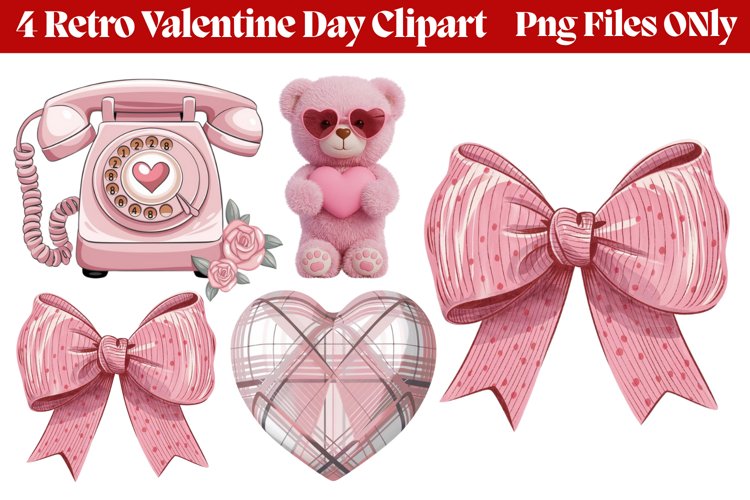 Retro Valentine Day Clipart PNG (5156775)