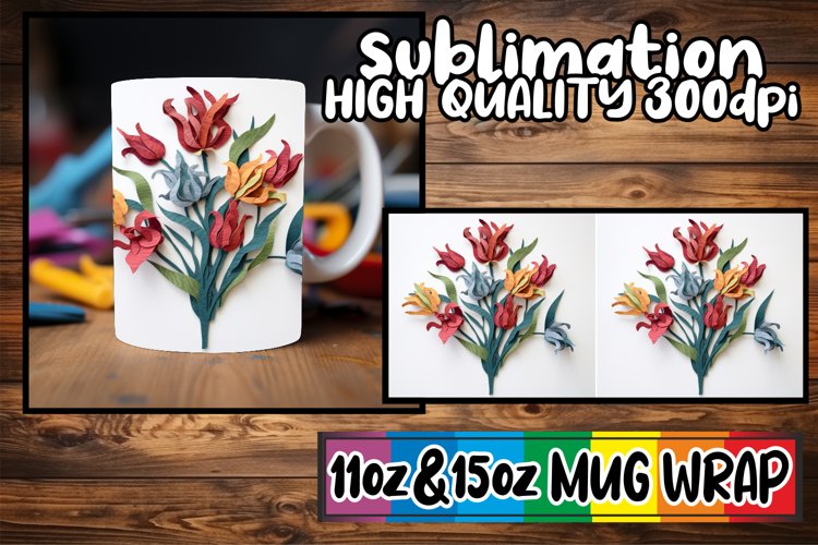3D Blossom Sublime Mug Design - 11oz & 15oz (3085989)