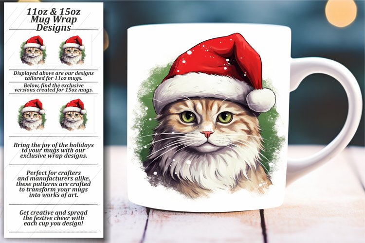 Holiday Cat Whimsy Mug: 11oz & 15oz (3034982)