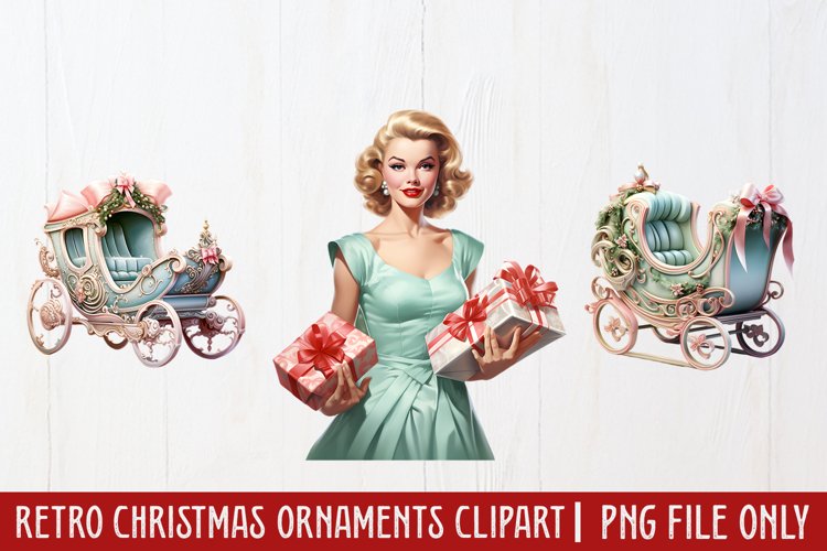 Retro Christmas Ornaments Clipart (4388965)