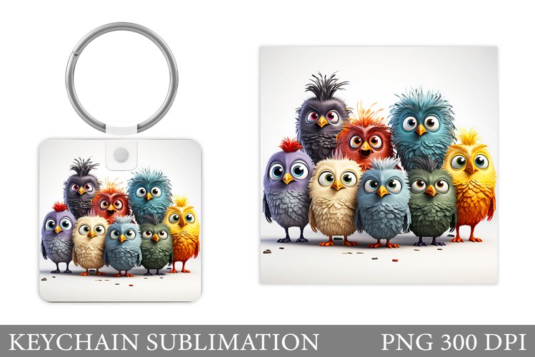 Cute Bird Keychain Design. Funny Bird Keychain (4245587)