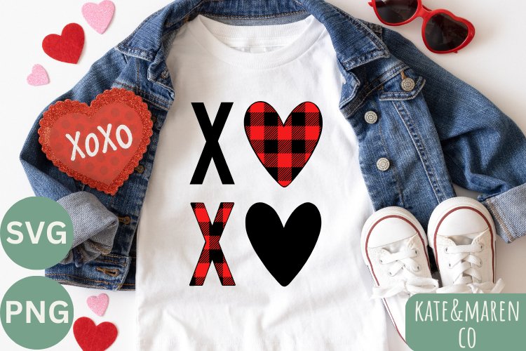 XOXO SVG | Kids Valentine SVG | Plaid XOXO Sublimation