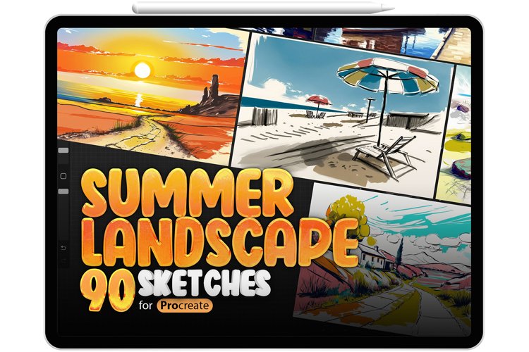 90 Procreate Summer Landscape Sketches