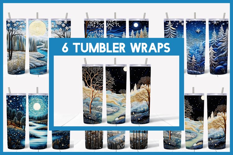 6 Winter Landscape Tumbler Sublimation