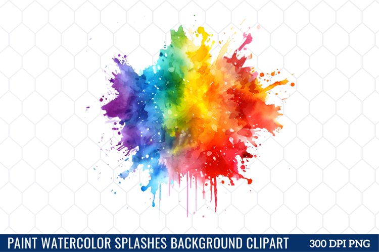 Watercolor Splashes Background Clipart (3481524)