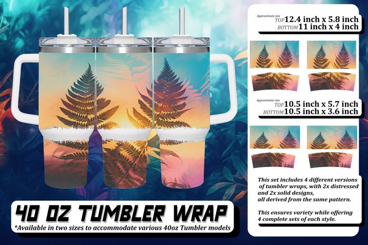 Vibrant Retro Flower Tumbler 40oz: Sublimation (3325820)