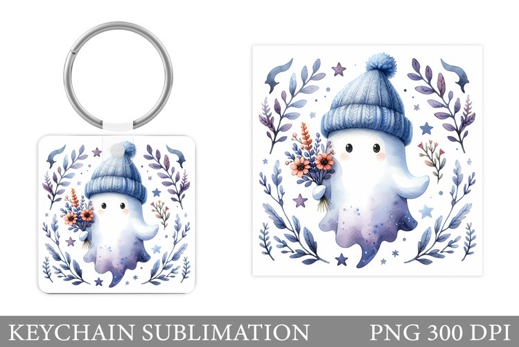 Cute Ghost Keychain Design. Cute Halloween (4344127)