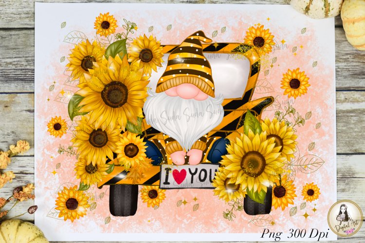 Sunflower Truck Gnome Cute Sublimation