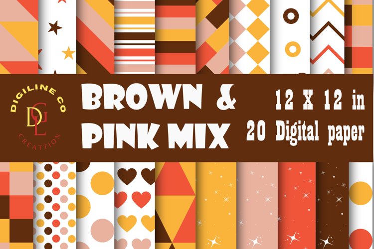 Brown & pink yellow mix texture gradient Digital paper