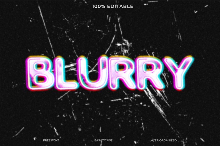 Blurry Text Effect - Glitch and Chromatic Style
