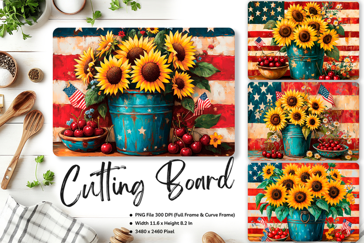 Patriotic Cutting Board USA Flag 4 of July (5424980)