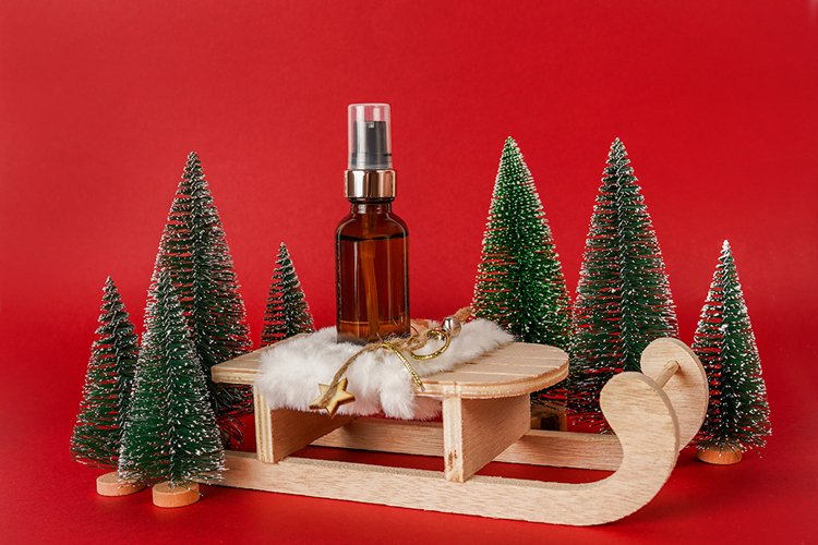 Christmas Cosmetic product oil or face serum on (2338582)