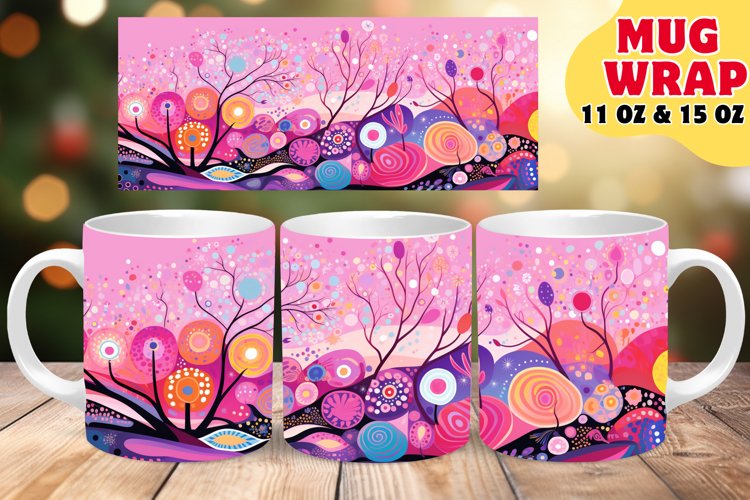 Vivid Chromatic Whirl: Colorful Mug Design