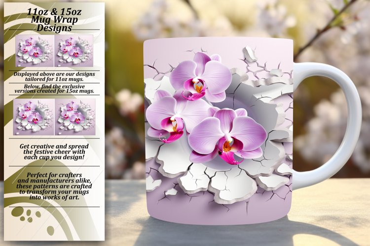 3D Wall Flower Elegance Spring Mug Design