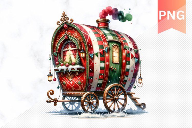 Christmas Whimsical Caravan - Clipart PNG Design