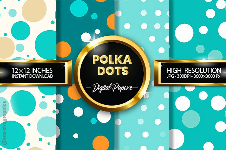 Polka Dots Digital Papers - 04 Variations (3587932)