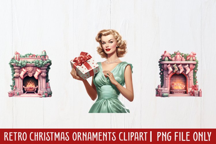 Retro Christmas Ornaments Clipart (4388966)