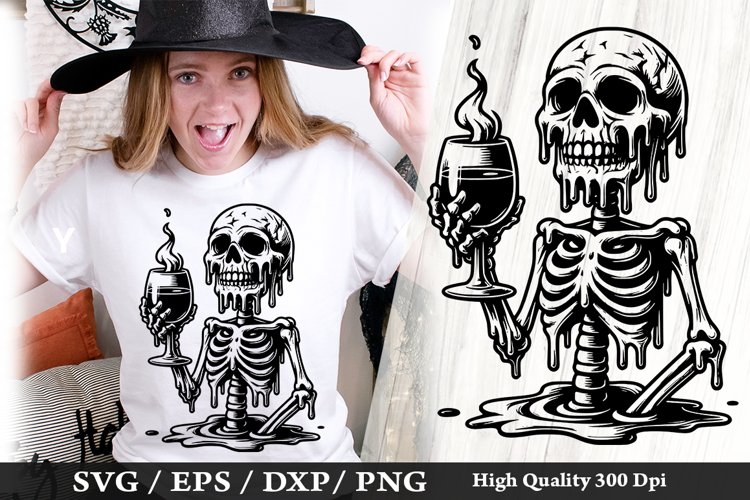 Melting Skeleton SVG Design - Skeleton T shirt Design