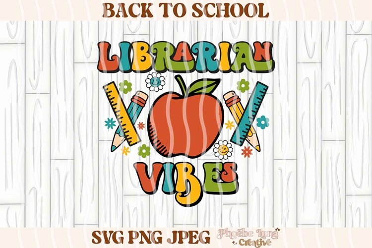 Librarian Vibes Vibes SVG, Back to school SVG (2011781) | Vectors ...