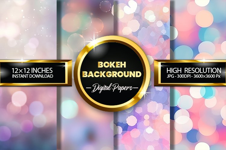 Bokeh Background Digital Papers - 04 Variations (3001424)