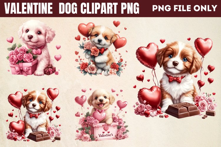 Valentine Dog Clipart PNG (5100207)