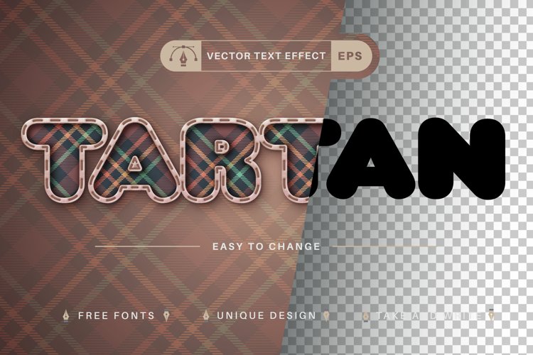 Stitch Tartan - Editable Text Effect, Font Style