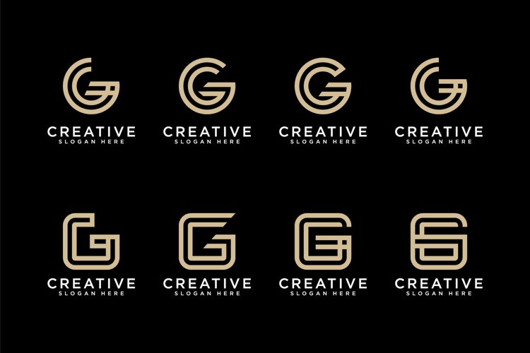 set of initial letter g logo design vector