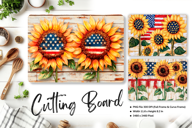 Patriotic Cutting Board USA Flag 4 of July (5424984)