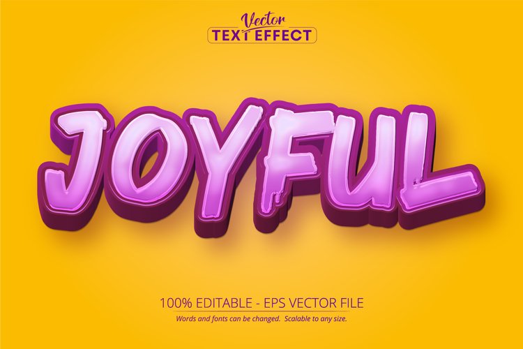 Cartoon text effect, editable joyful text and comic text