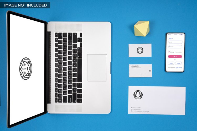 4 Branding in Blue Mockup Bundle