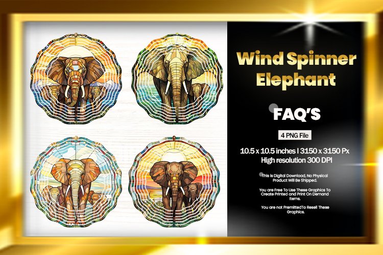 Elephant Wind Spinner Sublimation - 04 Variations (3198702)
