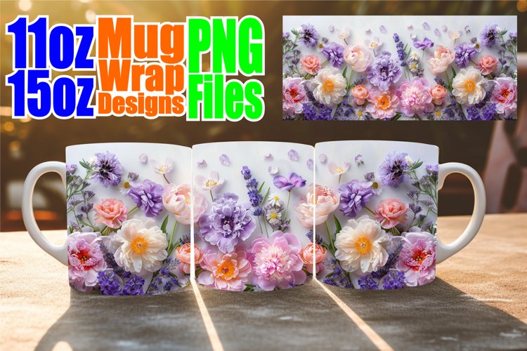 Blossom Bash Mug Design - Sublimation Elegance (3695103)