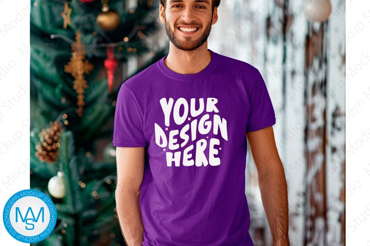 Purple tshirt Mockup, Christmas tshirt Mockup, (4368046)