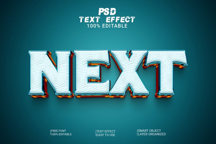 Next 3d psd text effect style