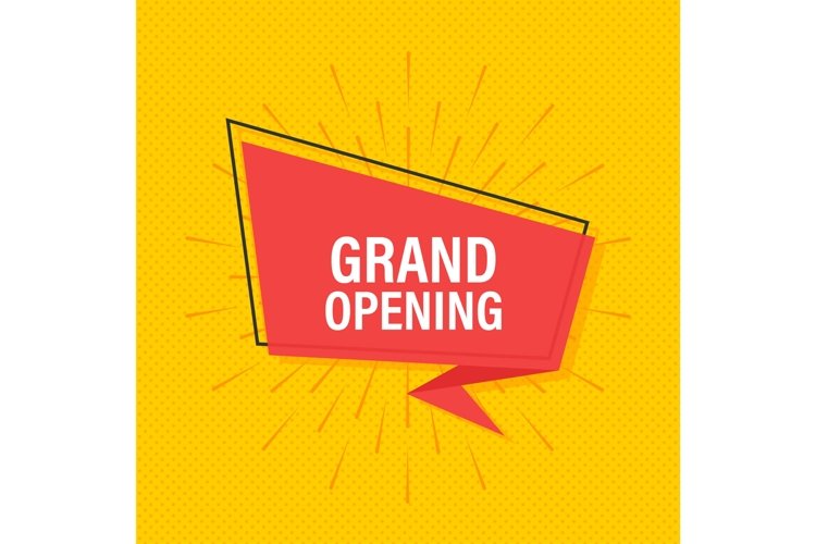 megaphone-label-with-grand-opening-1672580-illustrations-design