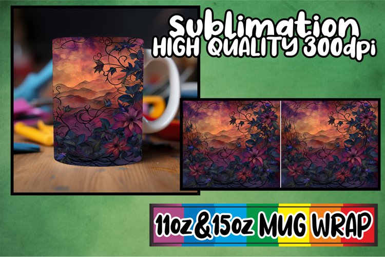 Nostalgic Spring Blooms: Mug Wrap Sublimation (3295014)