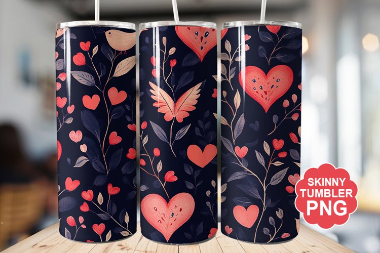 Valentine Pattern Seamless Tumbler | Valentine Tumbler Wrap