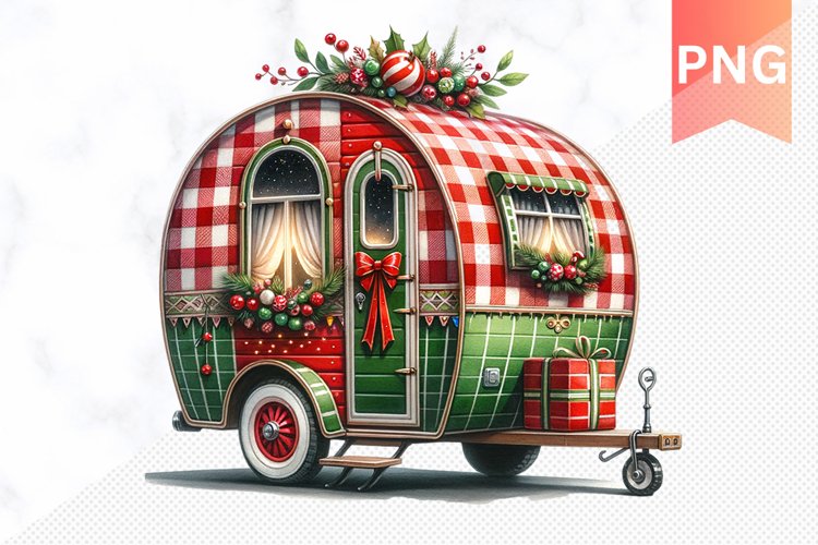 Christmas Whimsical Caravan - Clipart PNG Design