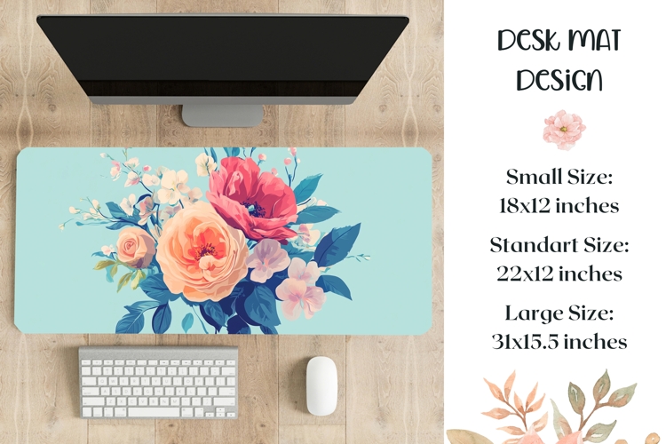 Colorful Flowers Mouse Pad Large, Floral Desk Mat (5305749)