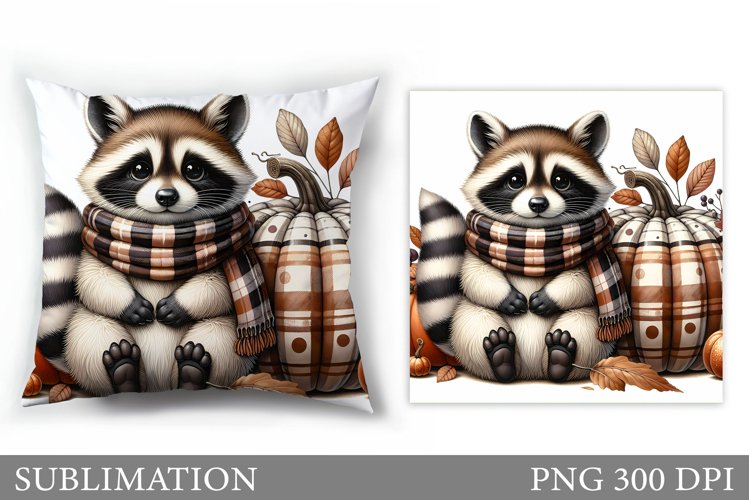 Fall Raccoon Pillow Design. Fall Raccoon (4410996)