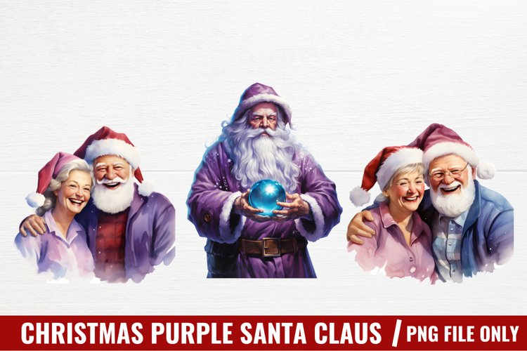 Christmas Purple Santa Claus Sublimation (4337489)