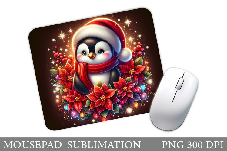 Cute Penguin Mouse Pad. Christmas Penguin Mouse (4665824)