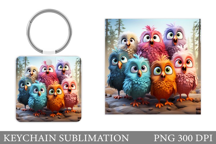 Cute Bird Keychain Design. Funny Bird Keychain (4245593)