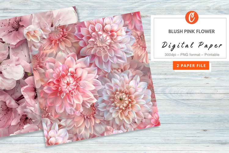 Blush Pink Flower Digital Paper PNG