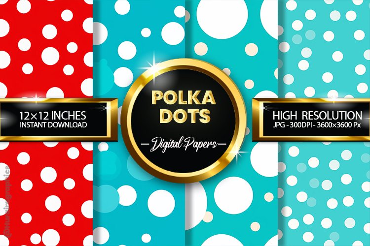 Polka Dots Digital Papers - 04 Variations (3587933)