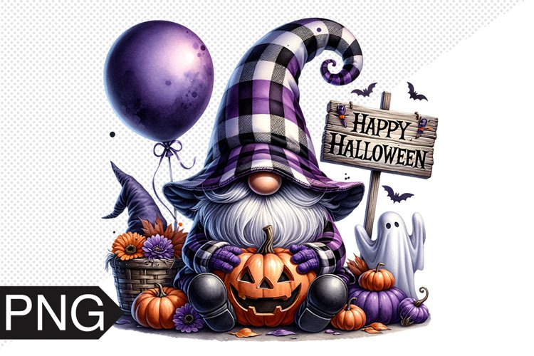 Halloween Gnome Sublimation,Gnome Clipart PNG