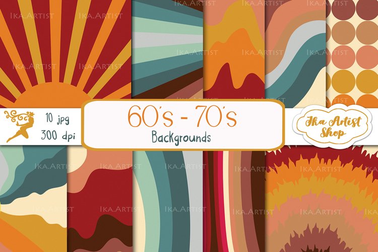 60s - 70s Background. Hippie Digital Paper. Retro Scrapbook. (1385266 ...